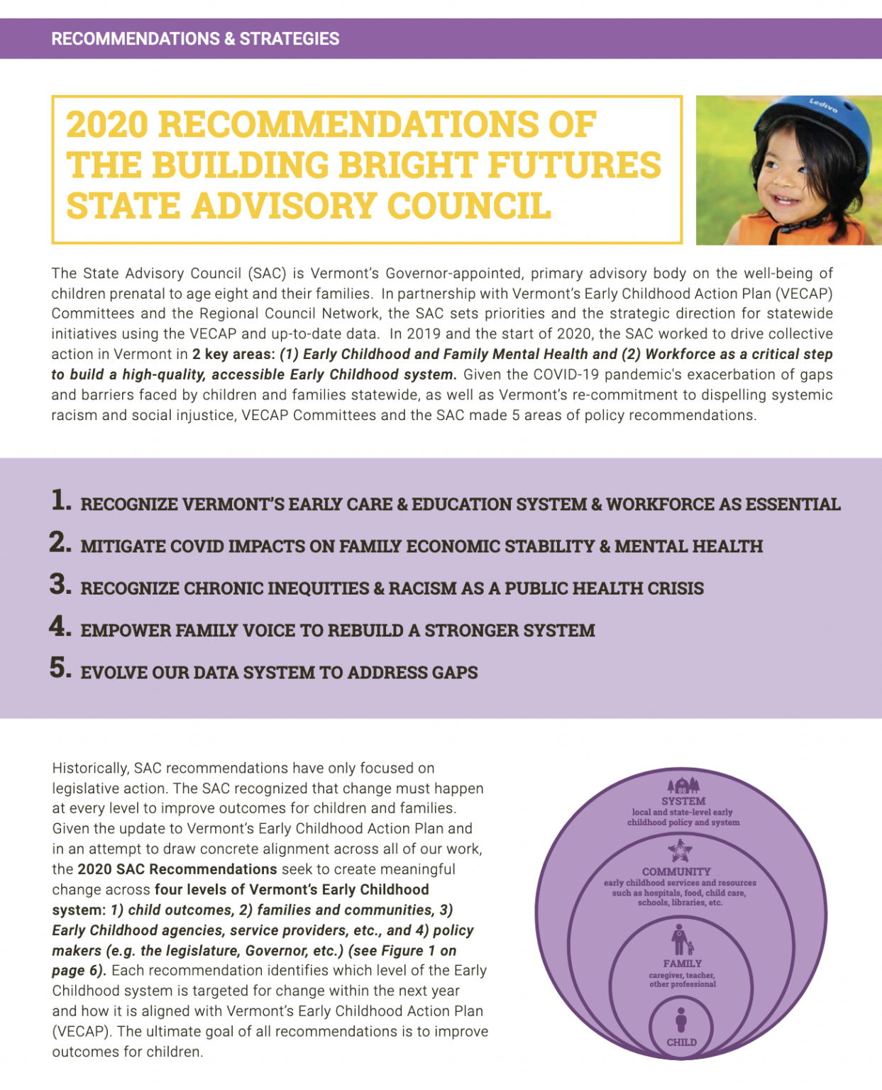 2020 Policy Recommendations of the Vermont Early Childhood State ...
