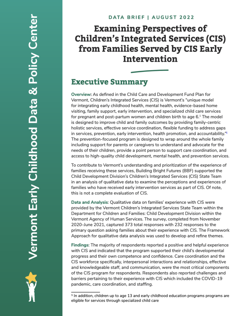 Data Brief: Examining Perspectives of Children’s Integrated Services ...
